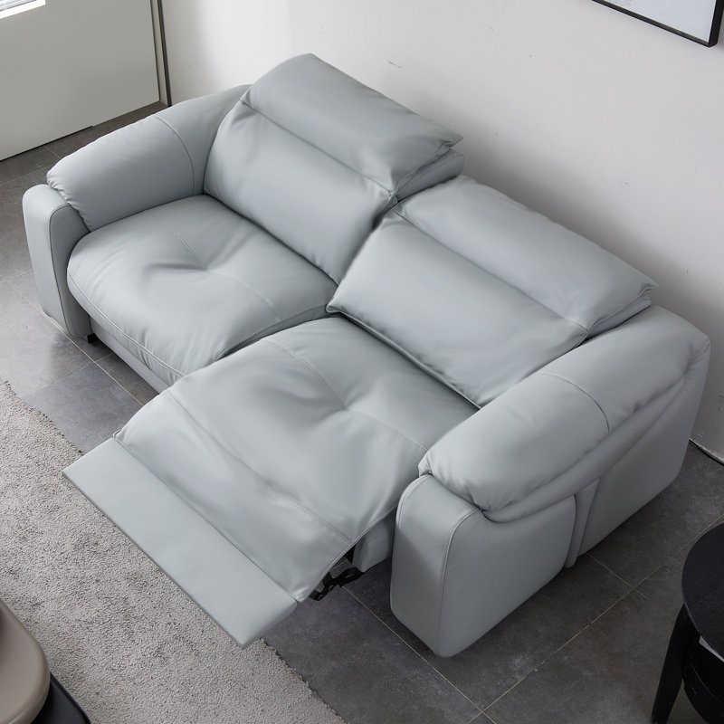 Latitude Run® The 79"W Upholstered Modern Adjustable Leather Loveseat Multi-Function Sofa With ...